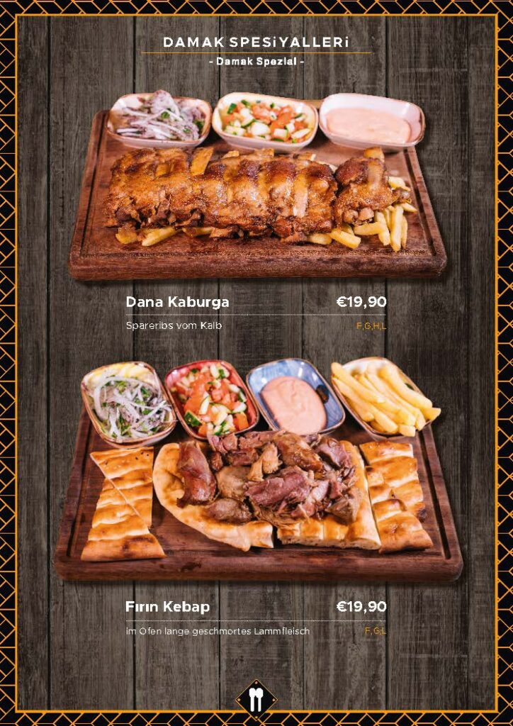 Menü & Preise | Damak Restaurant Wien
