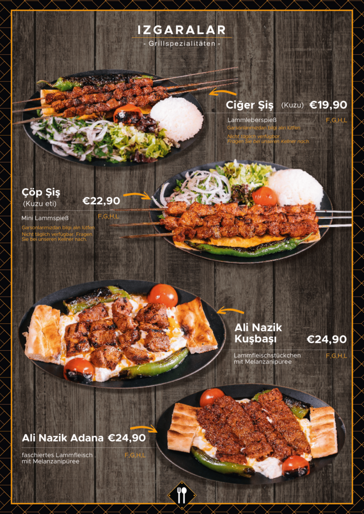 Menü & Preise | Damak Restaurant Wien